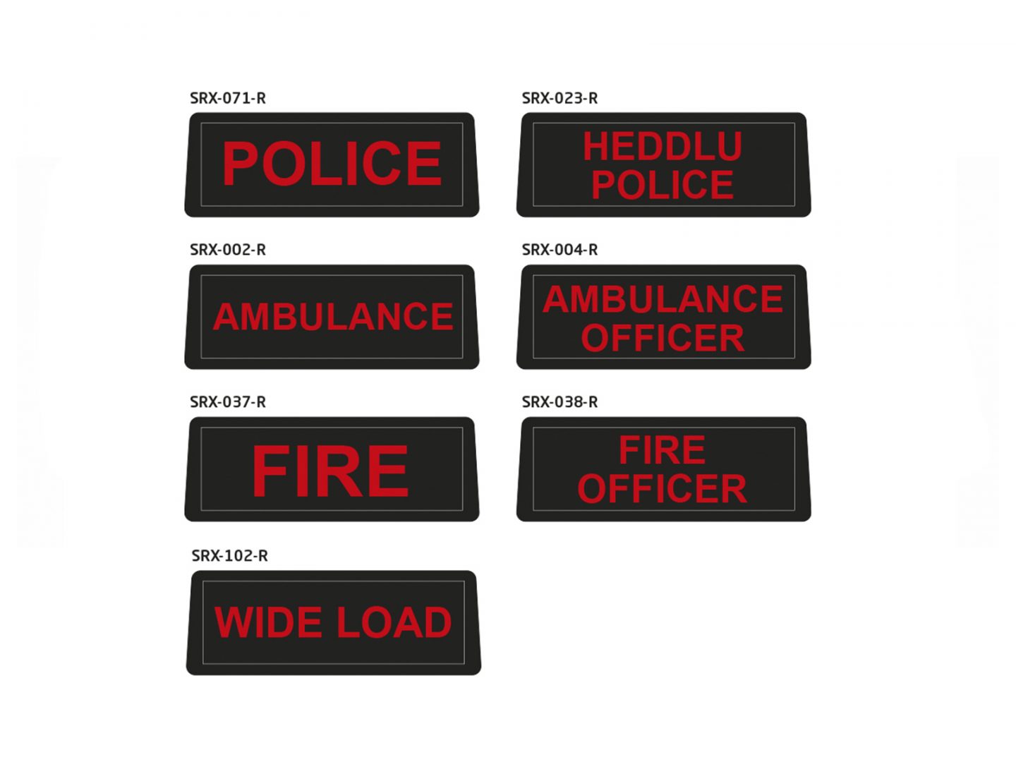 Safe Responder R - Rear LED Sign - United Kingdom